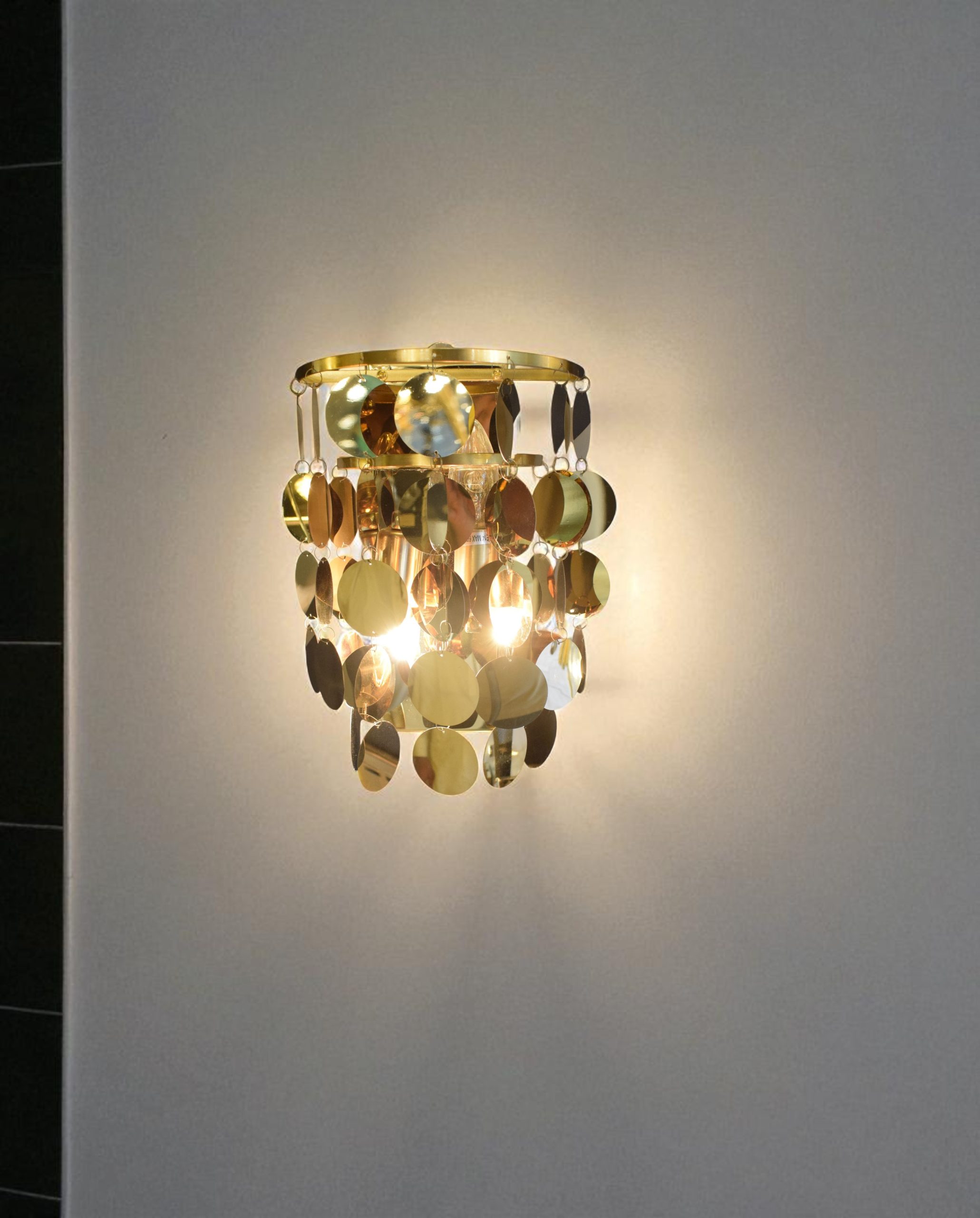 Modern Gold Disc Cascade Wall Light - Lighterior Lighting Studio